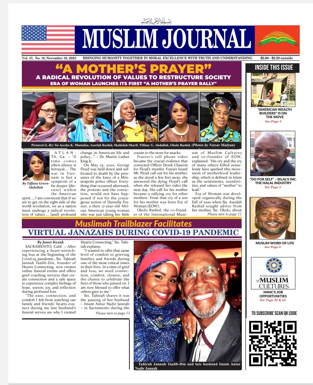 MUSLIM JOURNAL VOL 47 NO 10 NOV 19, 2021 - Muslim Journal