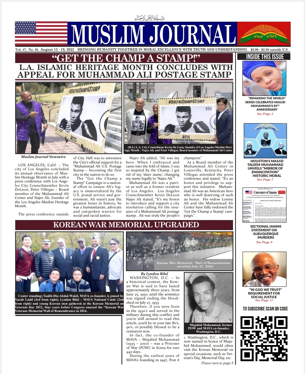 MUSLIM JOURNAL VOL 47 NO 40 AUG 13-19, 2022 - Muslim Journal