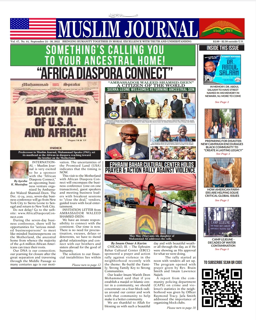 MUSLIM JOURNAL VOL 47 NO 44 SEP 24-30, 2022 - Muslim Journal