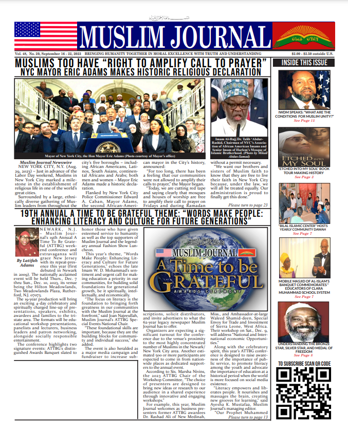 MUSLIM JOURNAL VOL 48 NO 20 SEP 16-22, 2023 - Muslim Journal